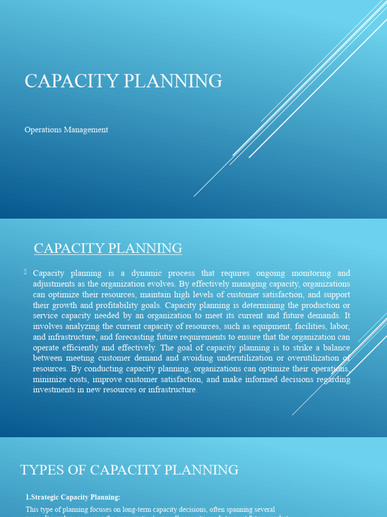 Capacity Planning | PDF | Inventory | Infrastructure