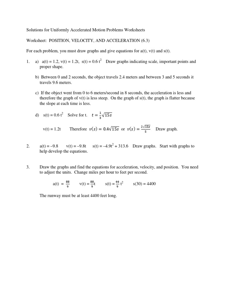Physics Problem Worksheets | PDF | Acceleration | Velocity