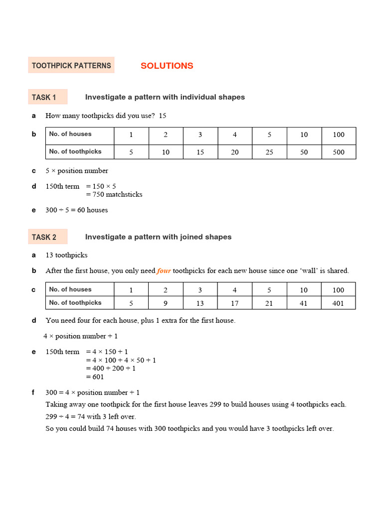 Toothpick Pattern Math Tasks | PDF | Elementary Geometry | Euclidean ...