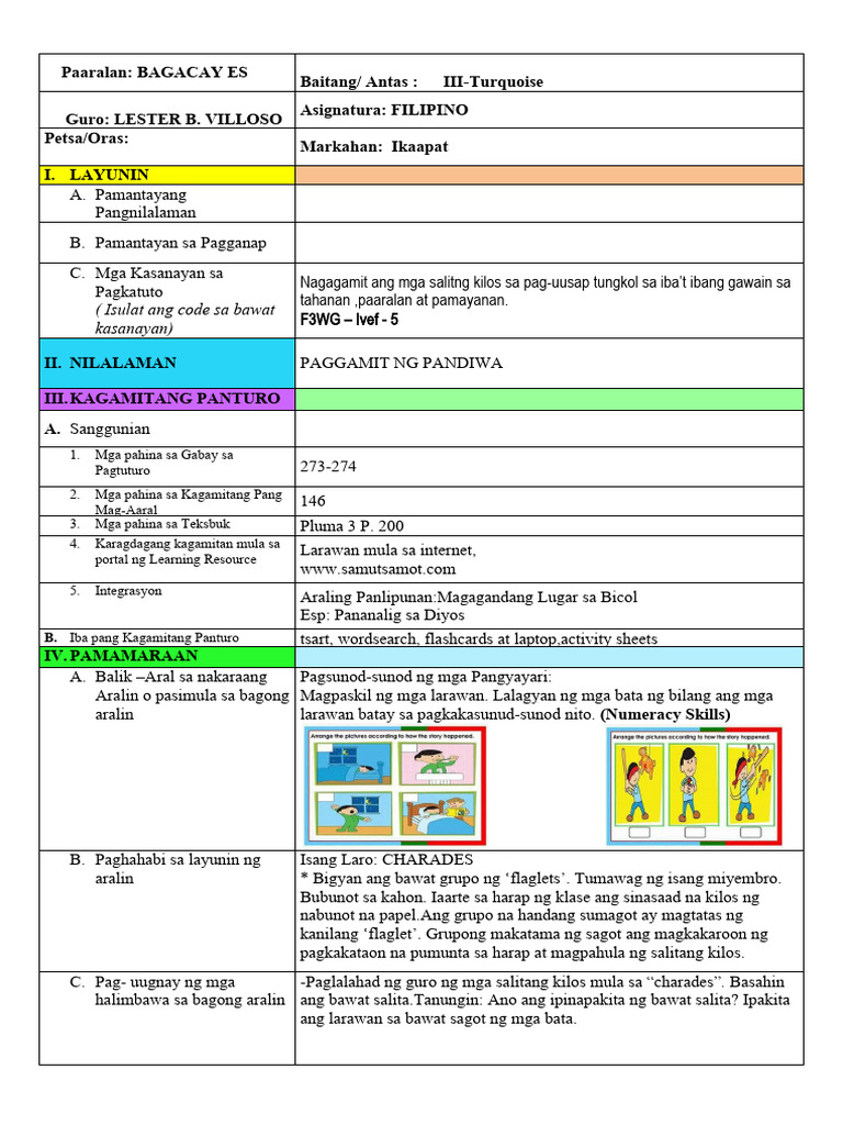 Grade 3 COT FILIPINO PANDIWA Q4 | PDF