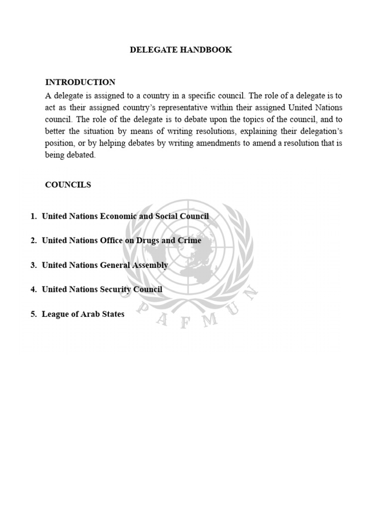 Delegate Handbook - 1 | PDF | Committee | Quorum