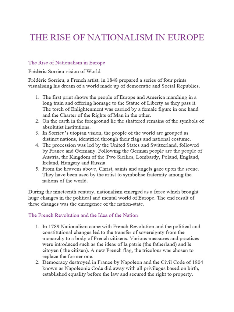 The Rise of Nationalism in Europe | PDF | German Empire | Prussia