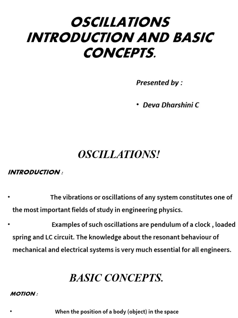 Oscillations: Intro & Concepts | PDF