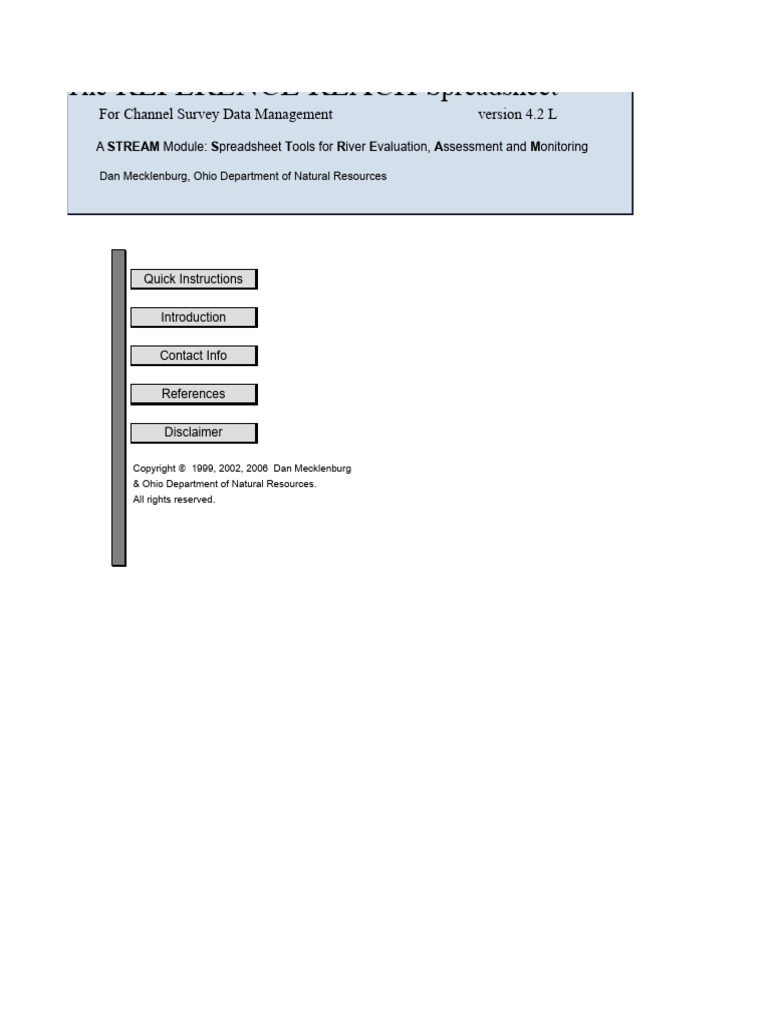 Reference Reach Survey | Download Free PDF | Hydrology | Geomorphology