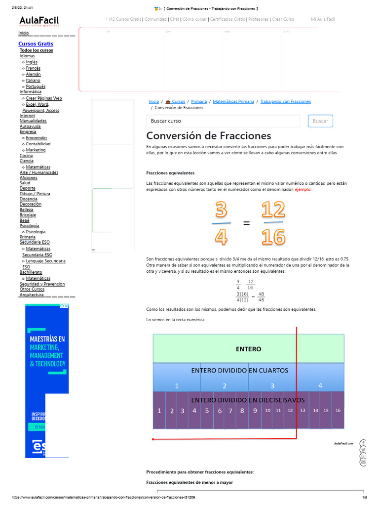 Conversión de Fracciones - Trabajando con Fracciones 】 | PDF