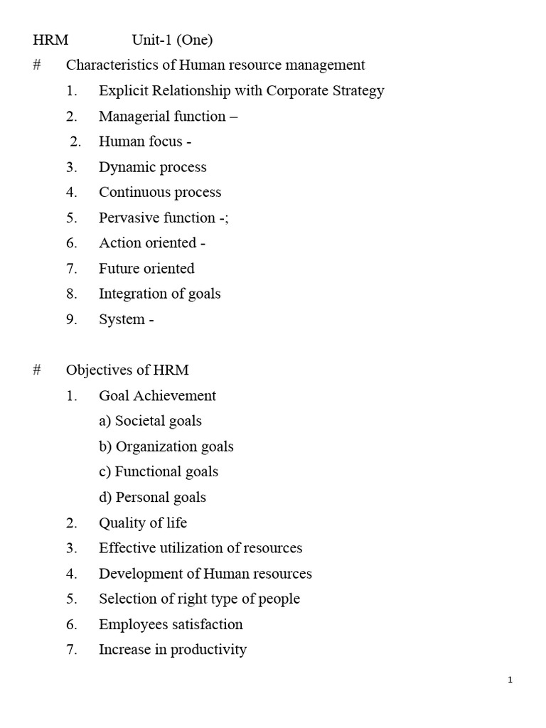 HRM Notes | PDF | Human Resources | Human Resource Management