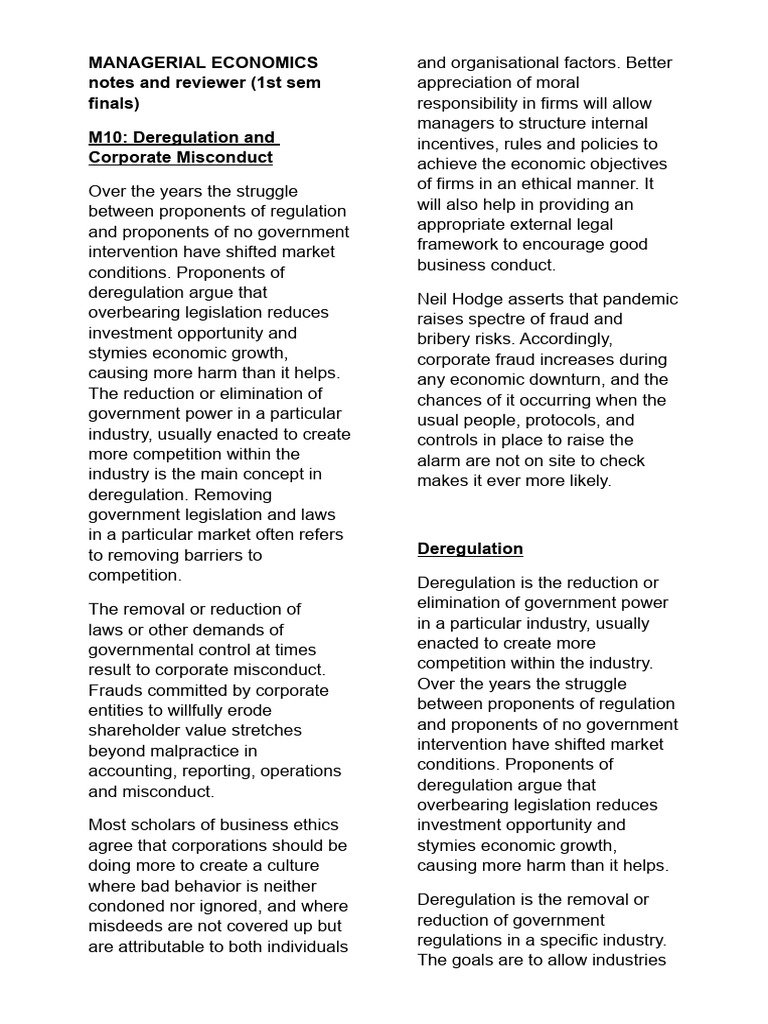 MANAGERIAL ECONOMICS NOTES & REVIEWER (Finals 1st Sem) | Download Free ...