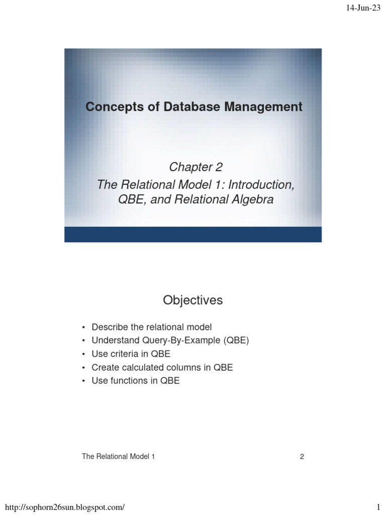 ch02 - DS - The Relational Model 1 | PDF | Relational Model | Relational Database