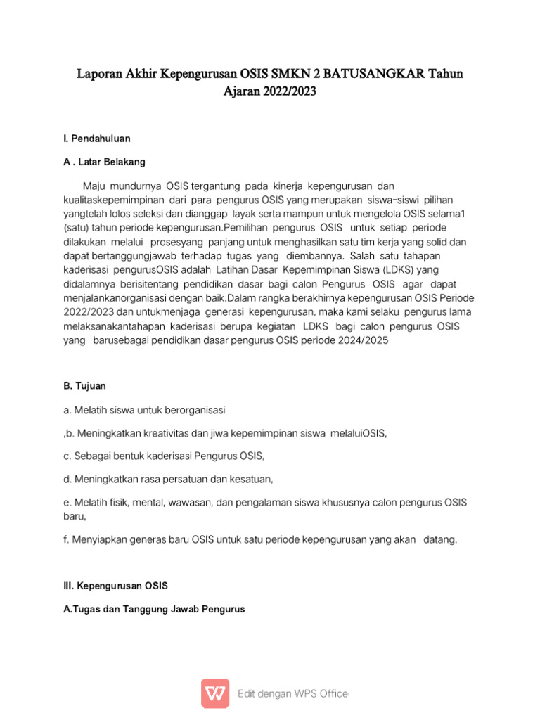 Laporan Akhir K-WPS Office | PDF | Karier & Perkembangan