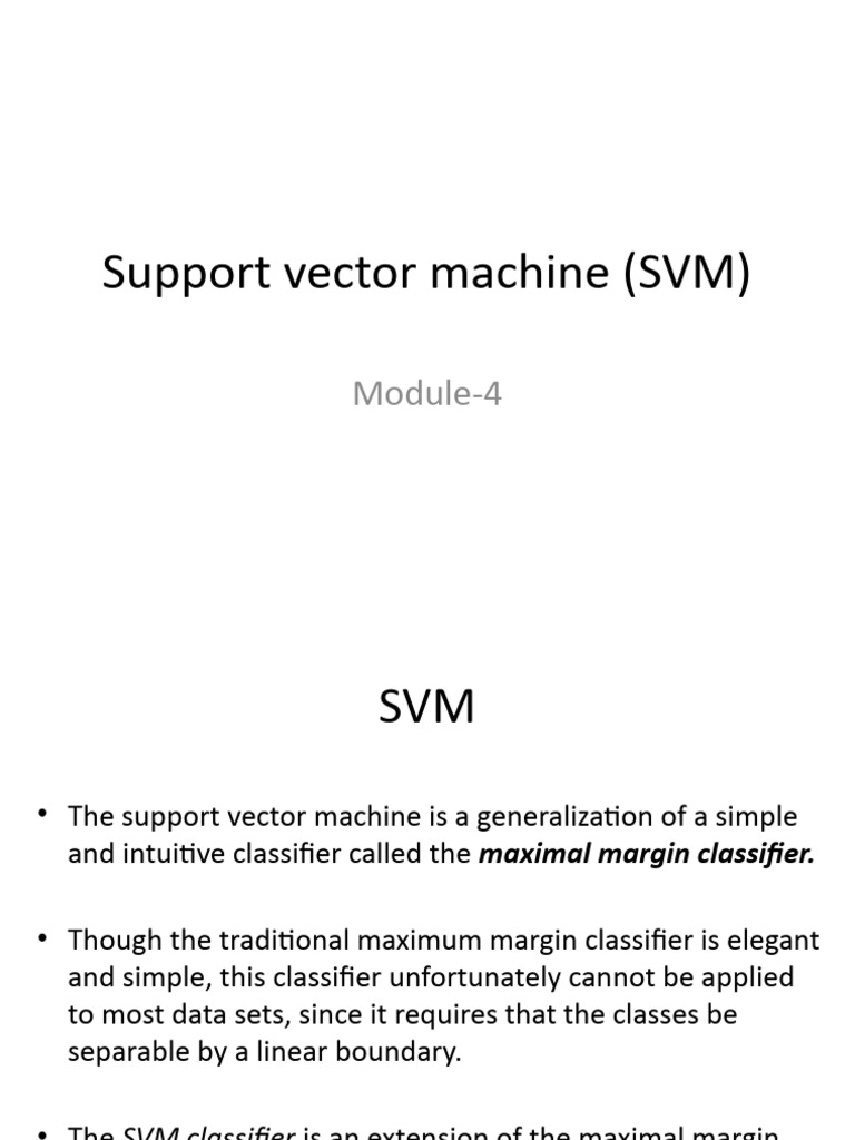 Module 4 SVM PCA Kmeans | PDF | Principal Component Analysis | Support Vector Machine