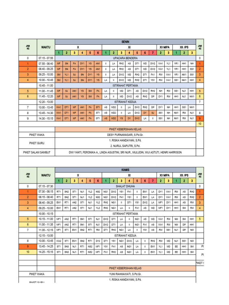 Jadwal KBM SMT Genap TP 2324 Yuni Ok | PDF Jadwal KBM SMT Genap TP 2324 Yuni Ok | PDF