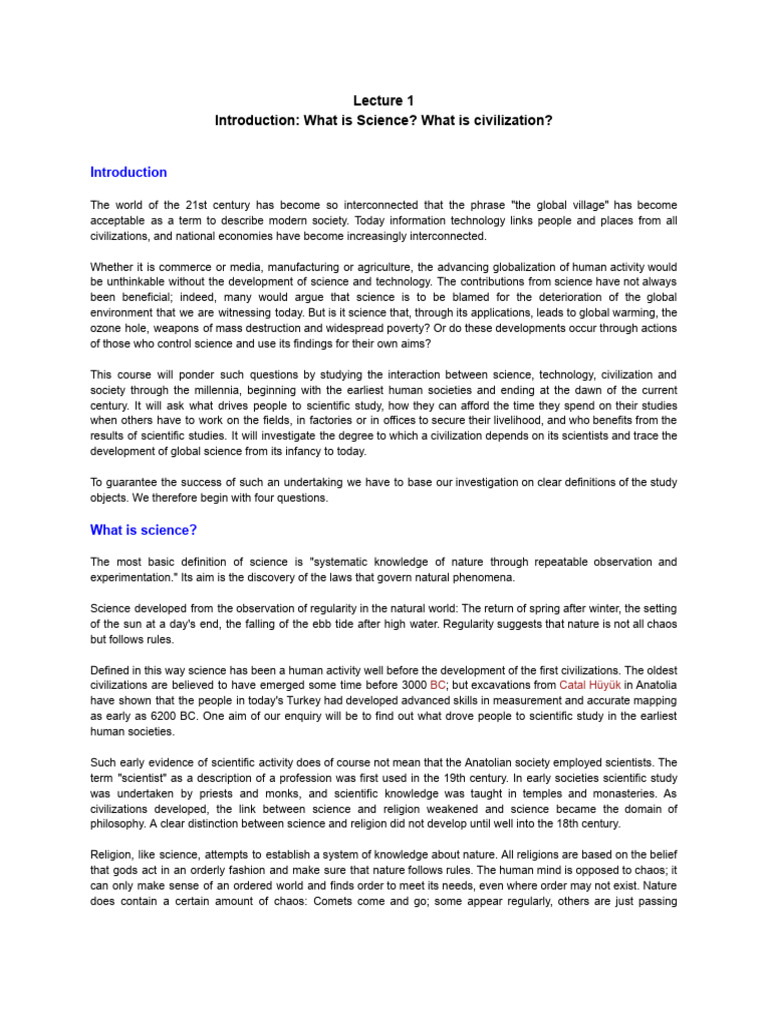 STS Lecture 1 | PDF | Science | Society