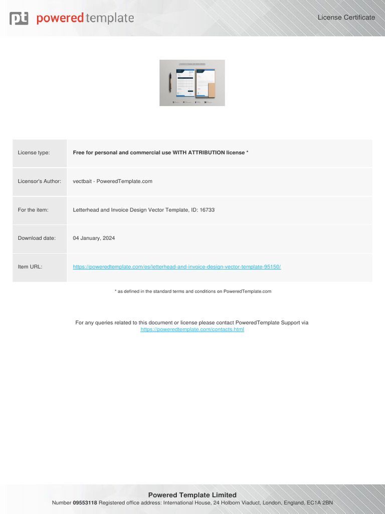 Free Letterhead & Invoice Template | PDF | License | World Wide Web