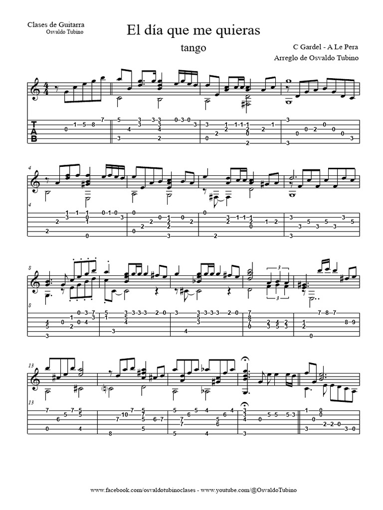 El Día Que Me Quieras | PDF | Latin American Music | South American Music