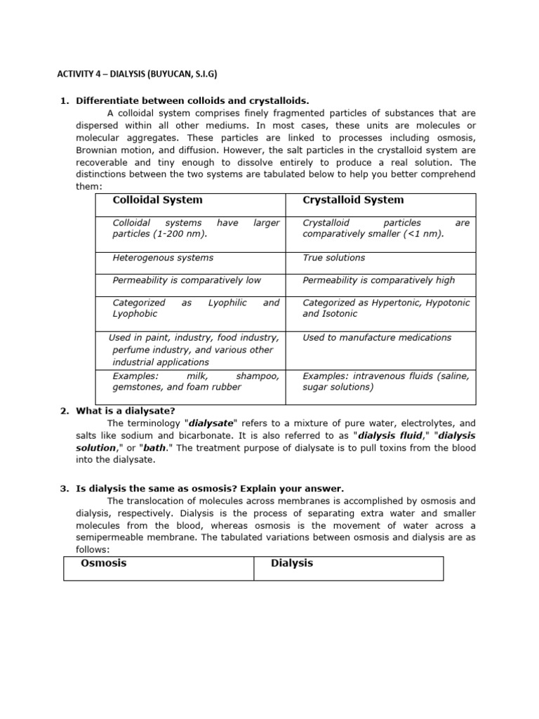 Dialysis QFR | PDF | Colloid | Particle