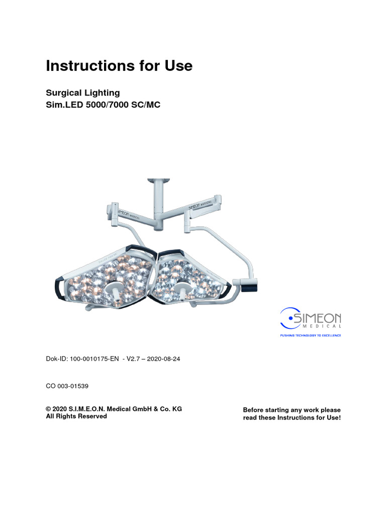100-0010175 - V2.7 - en Instructions For Use Sim - LED 5000-7000 | PDF ...