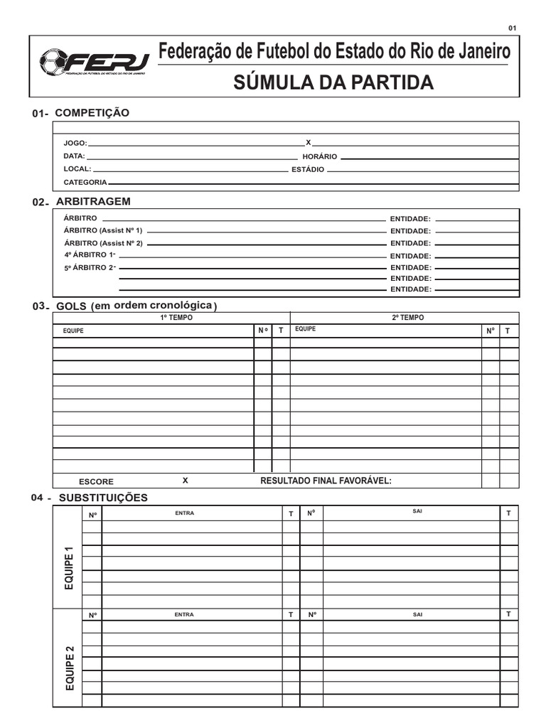 SÚMULA | PDF | Futebol | Esportes