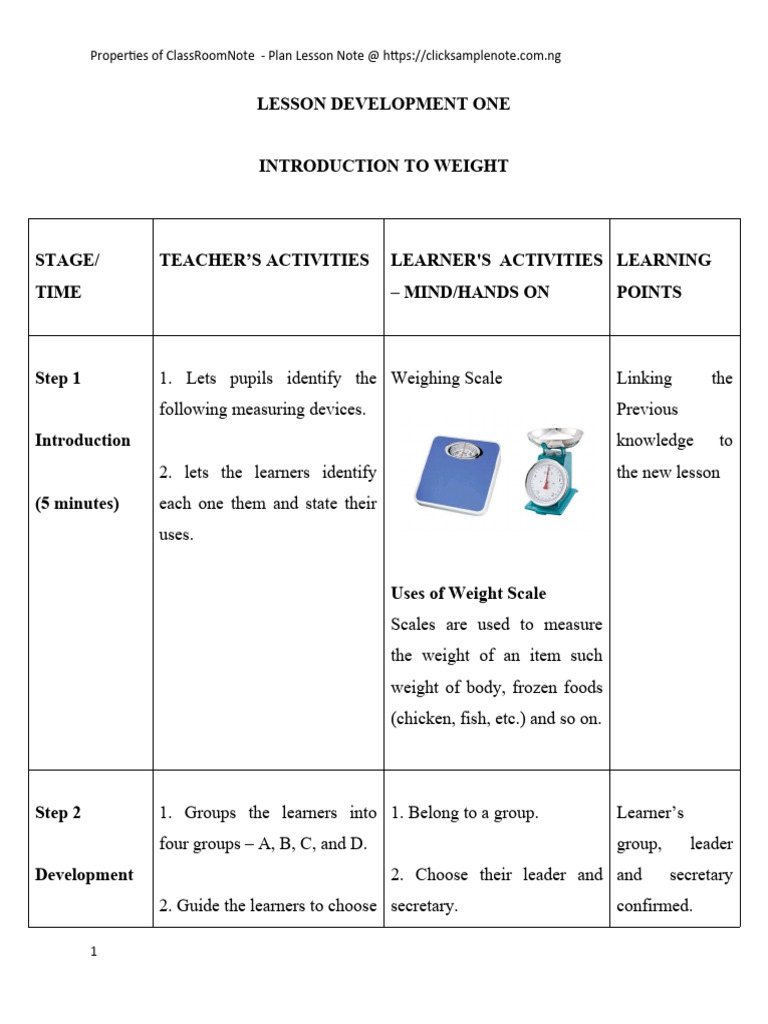 Introduction To Weight 1 1 | PDF | Weight | Weighing Scale