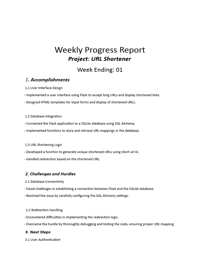 Weekly Progress Report 1 Python Project | Download Free PDF | Databases | World Wide Web