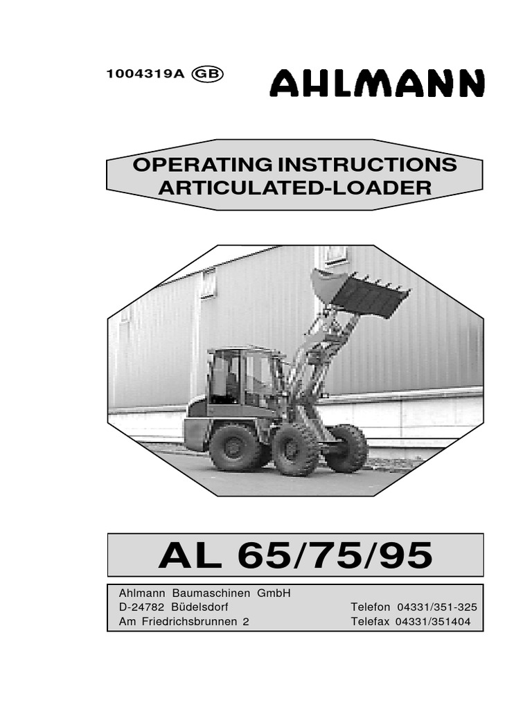 Ahlmann Al65-75-95 | PDF | Electrician | Safety