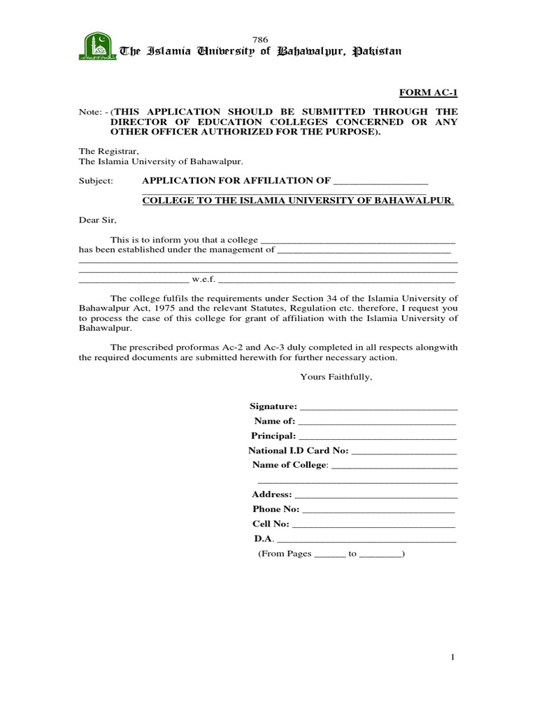 Application for College Affiliation to IUB | PDF | Libraries | Expense