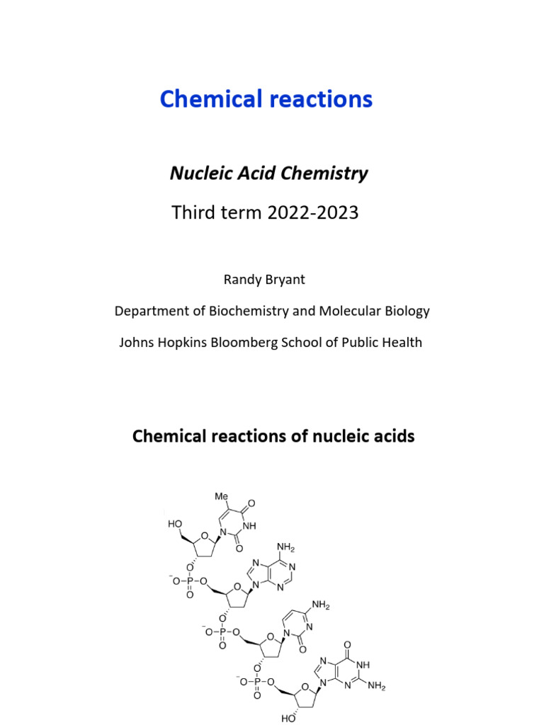 Lecture 5 - 2023 - Chemical Reactions | PDF | Chemical Reactions ...