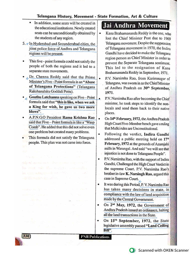 Telangana Movement | PDF