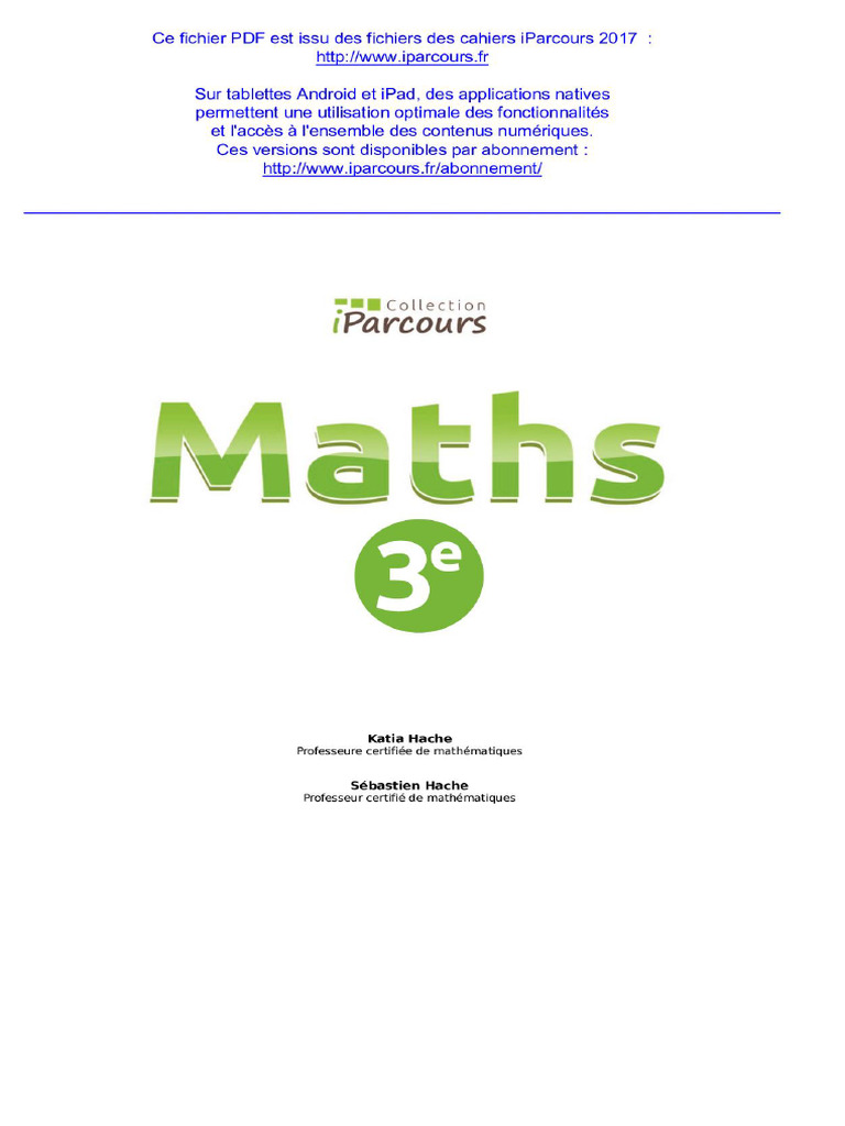 Iparcours - Maths 3e | PDF