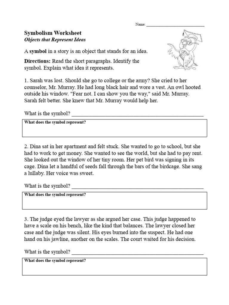 Symbolism Worksheet | PDF