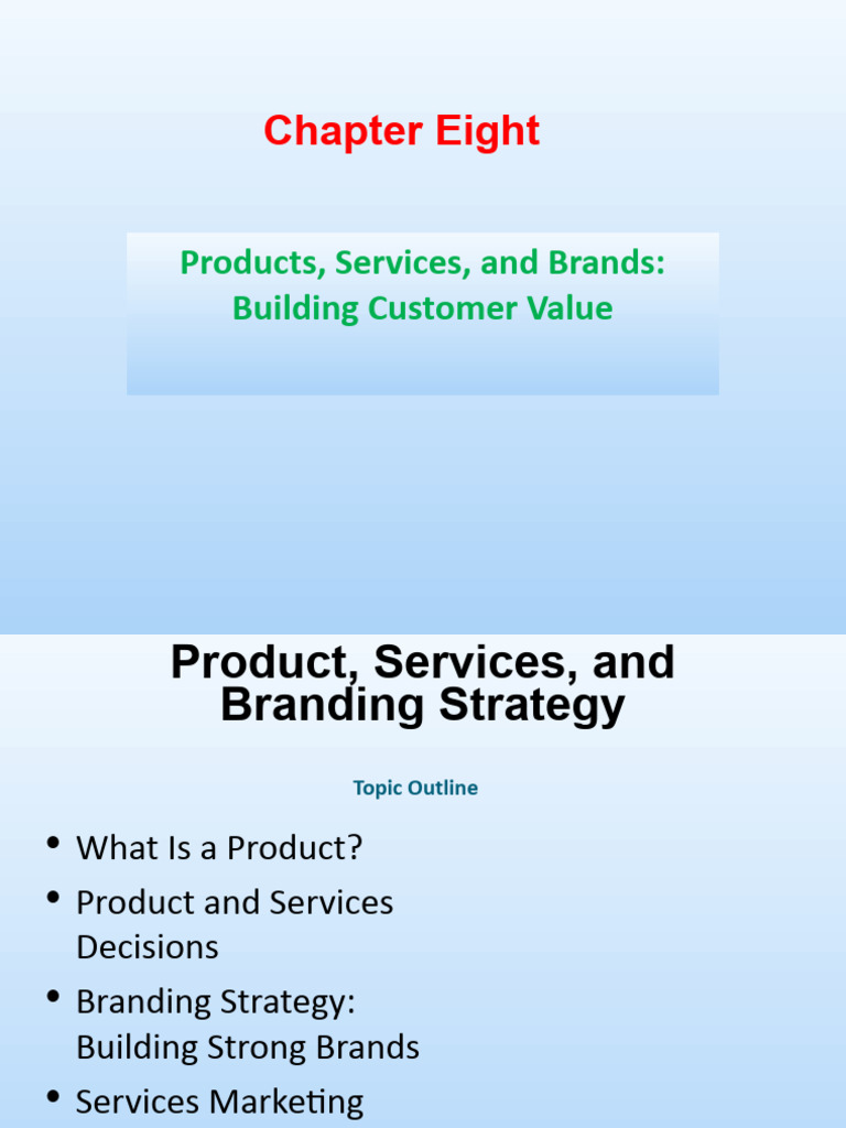Chapter 8 - Products Services and Brands | PDF | Brand | Product (Business)