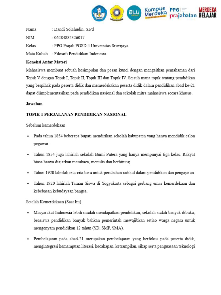 Koneksi Antar Materi FPI T5 | PDF | Ilmu Sosial