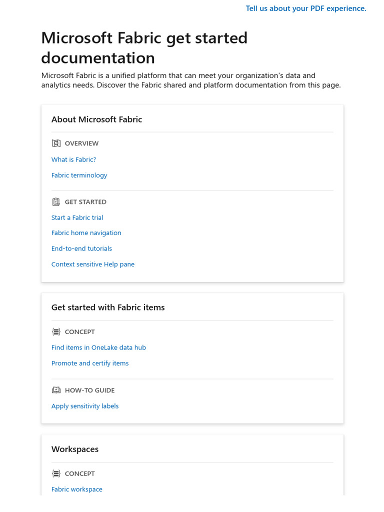 Fabric Get Started | PDF | Apache Spark | Databases