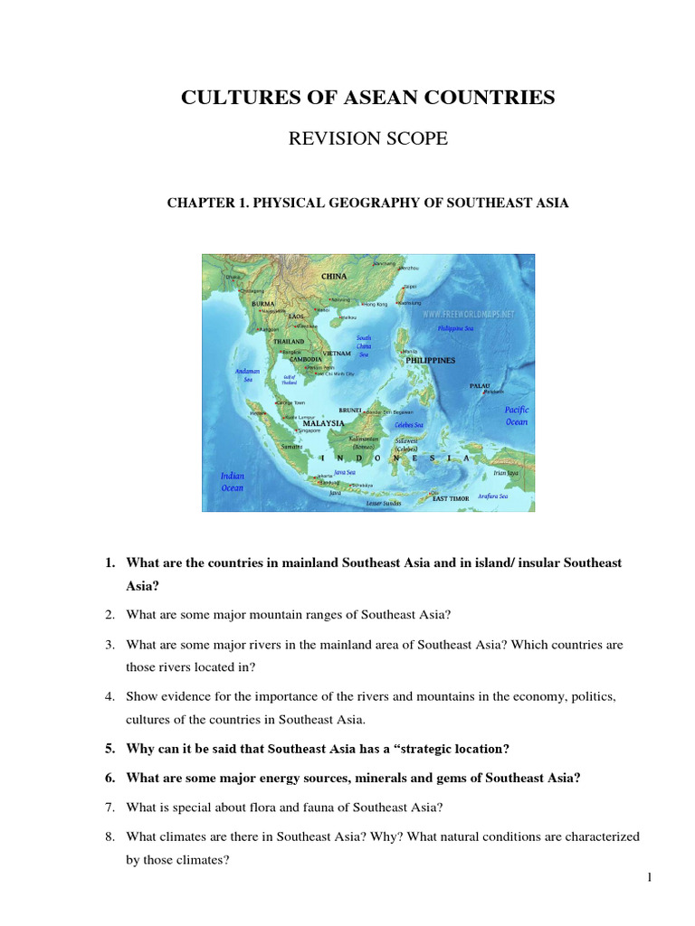 Geography of Insular and Mainland ASEAN | PDF | Southeast Asia | Asia