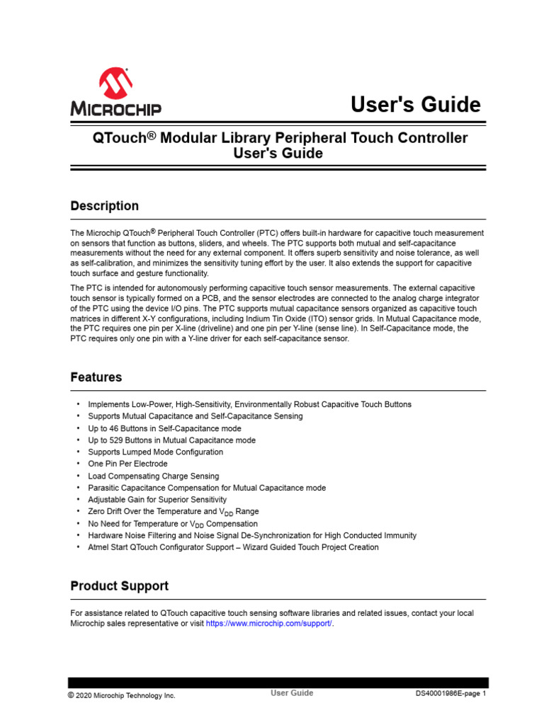 QTouch Modular Library PTC UG DS40001986E | PDF | Capacitance | Pointer ...