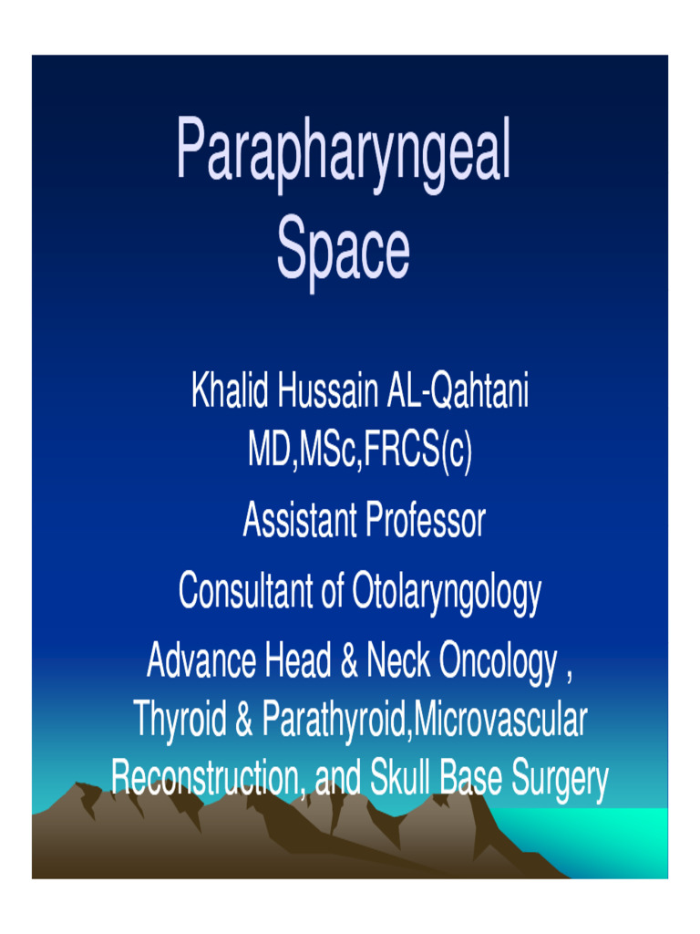 Parapharyngeal Space Compatibility Mode | PDF | Diseases And Disorders ...