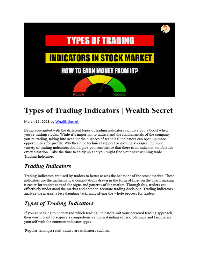 Types of Trading Indicators - Wealth Secret | PDF | Moving Average ...