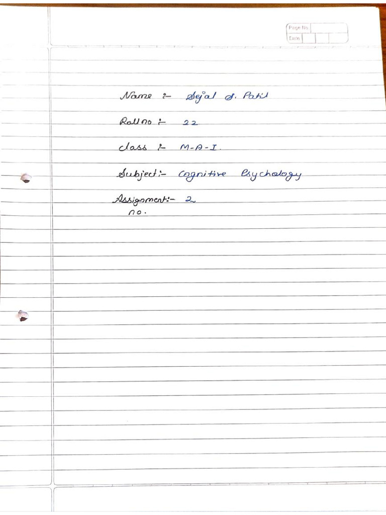 Cognitive Assignment | PDF