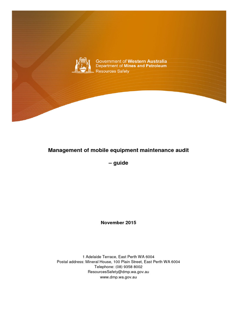 Management of Mobile Equipment Maintenance Audit | PDF | Seat Belt ...