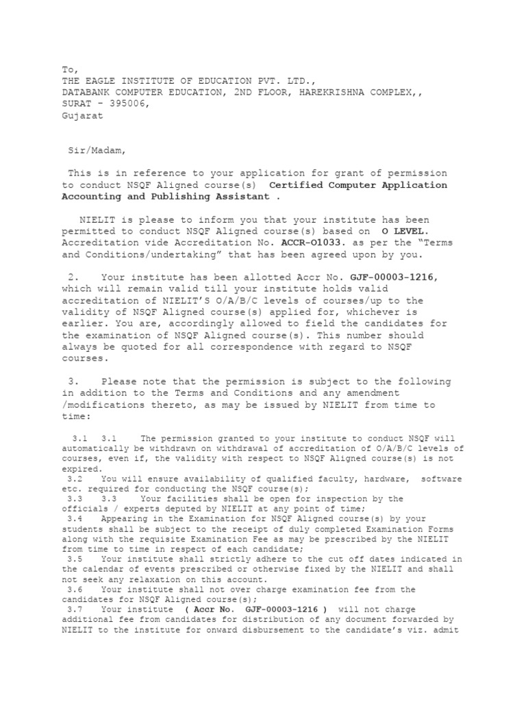 Approval for Computer Application Course | PDF | Government | Justice
