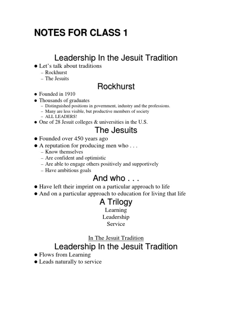 Four Pillars of Leadership in the Jesuit Tradition: Self-Awareness ...