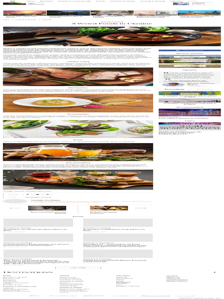 5 Unusual Ukrainian Foods to Try | PDF | Ukraine | Foods