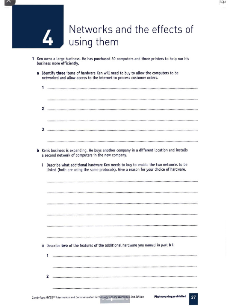 ICT CH 4 Network and Effect of Using Them Qus | PDF
