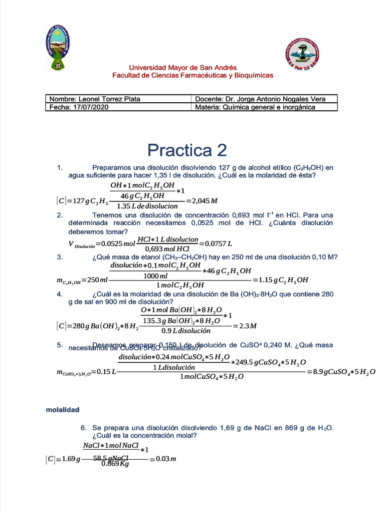 PDF Quimica General Disoluciones Compress | PDF