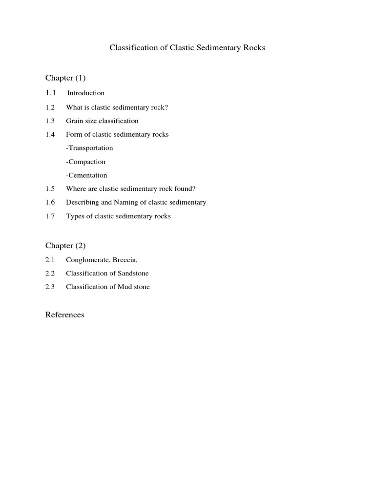 Clastic Sedimentary Rock Classification | PDF
