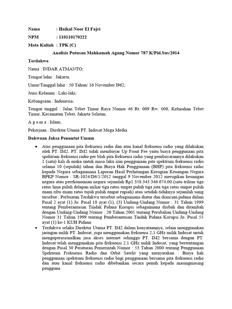 Tugas TPK Analisis Kasus TPPU | PDF