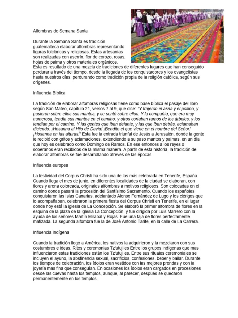 Alfombras de Semana Santa Guatemala | PDF