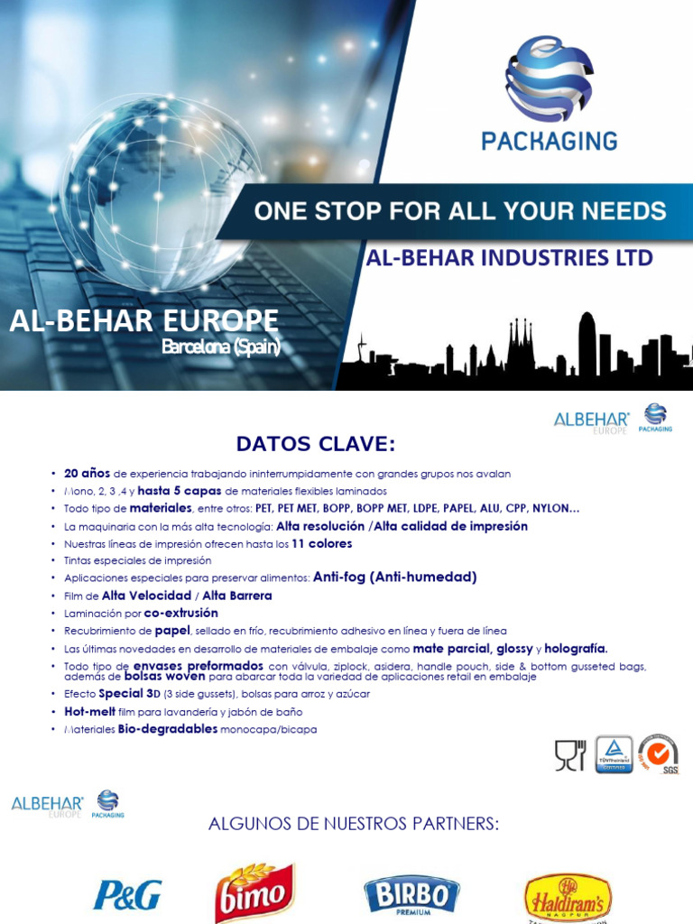AL-BEHAR EUROPE - Packaging Intro S | PDF | Materiales | Procesos ...