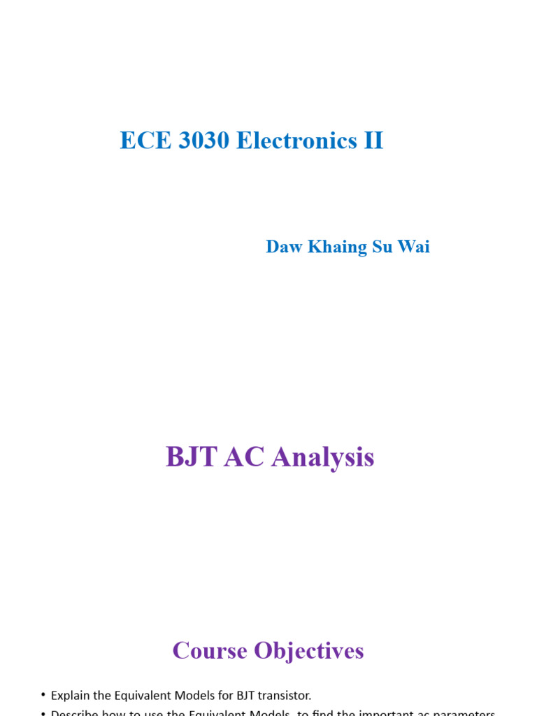 Electronic Ii Lecture 4 Pdf Electrical Engineering Electricity