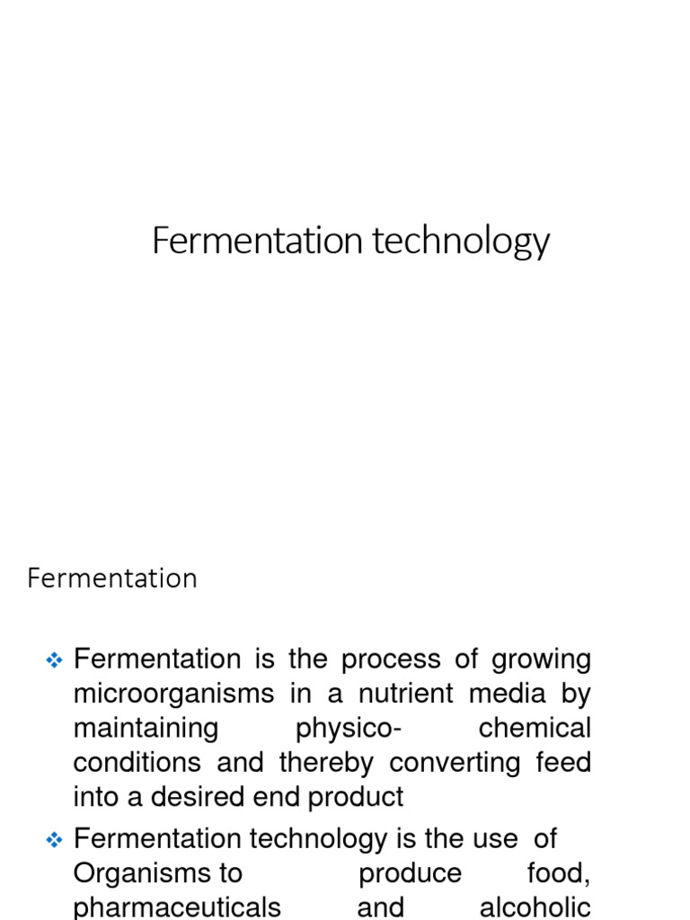 Fermentation Technology | PDF | Fermentation | Growth Medium