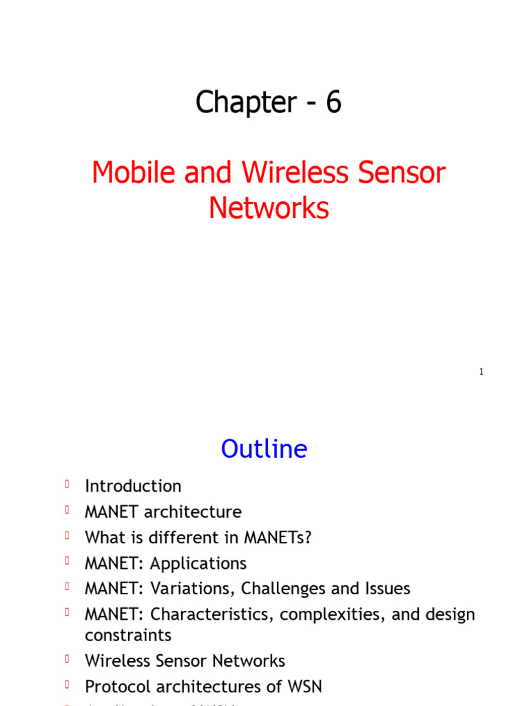Mobile Ad Hoc and Sensor Networks Overview | PDF | Wireless Ad Hoc Network | Wireless Sensor Network